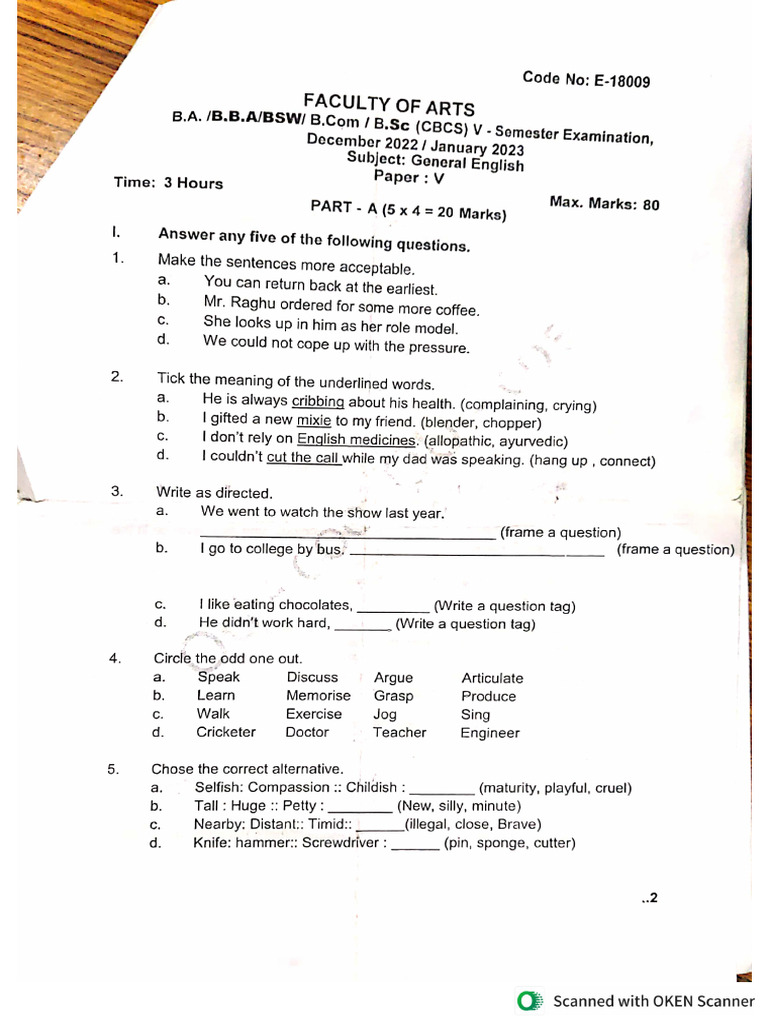 SEM V model paper | PDF