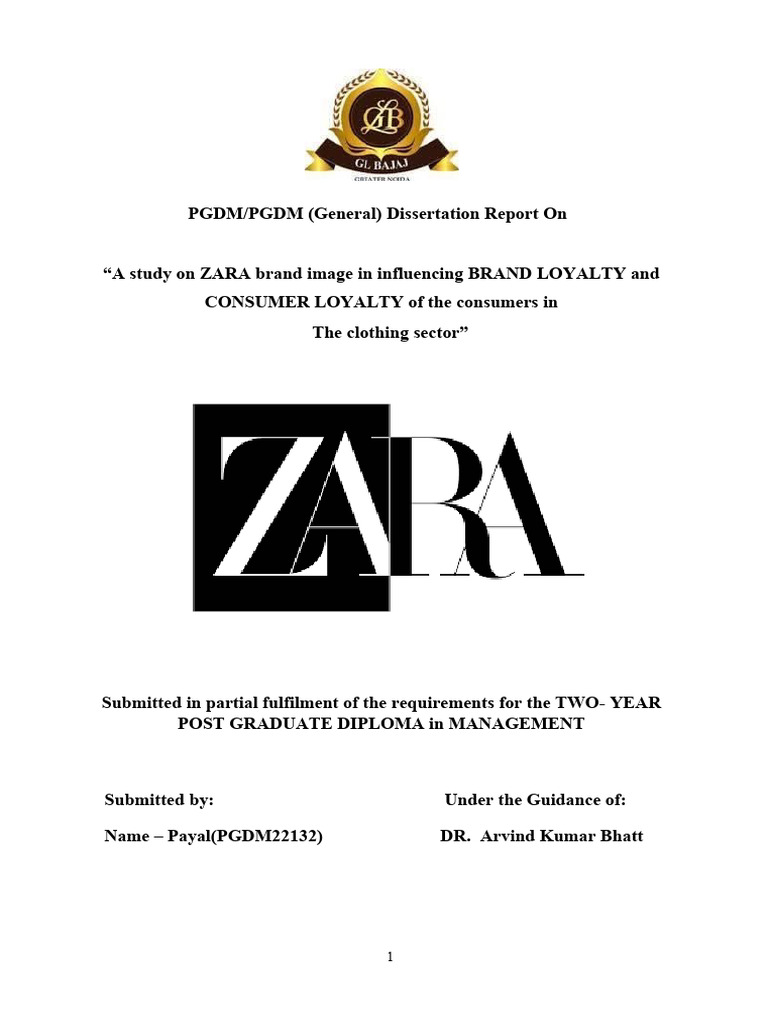 Zara Dissertation Report | PDF | Brand | Customer Satisfaction