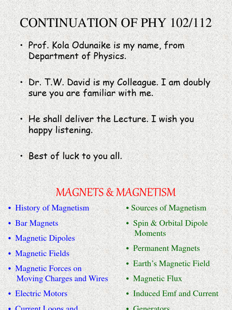 KO Magnetism On PHY | PDF | Magnetic Field | Electromagnetic Induction