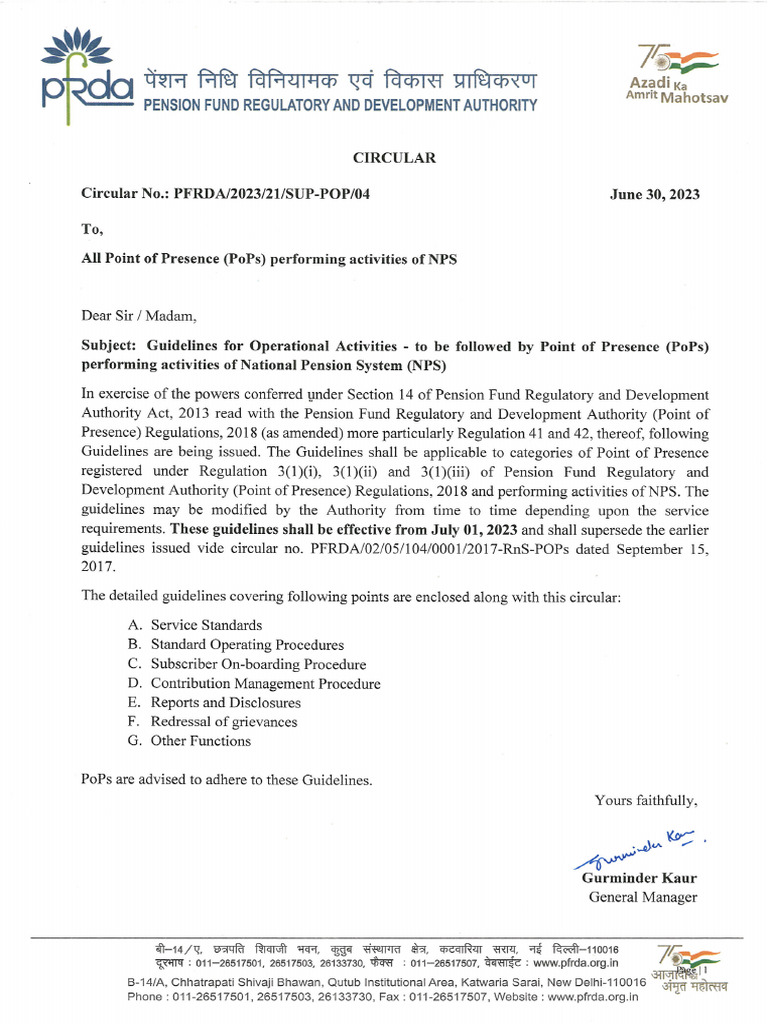 Guidelines For Operational Activities - To Be Followed by Point of ...