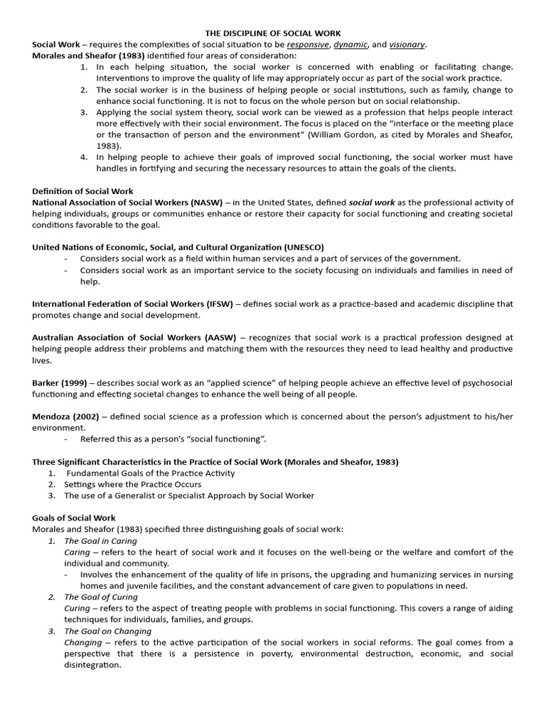 Understanding Social Work Discipline | PDF | Social Work | Quality Of Life