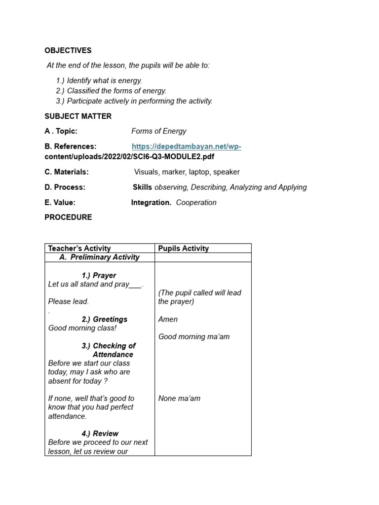 GROUP-4-DLP..FORMS-OF-ENERGY | PDF | Potential Energy | Kinetic Energy