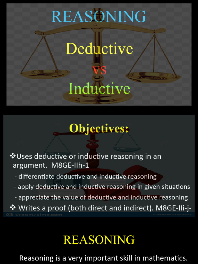 q3 Math 8 Inductive and Deductive Reasoning Students | PDF | Deductive Reasoning | Inductive ...
