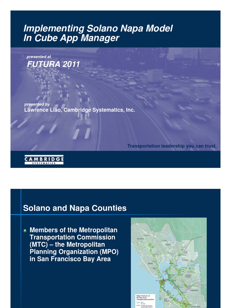 Implementing The Solano Napa Model in Cube | PDF