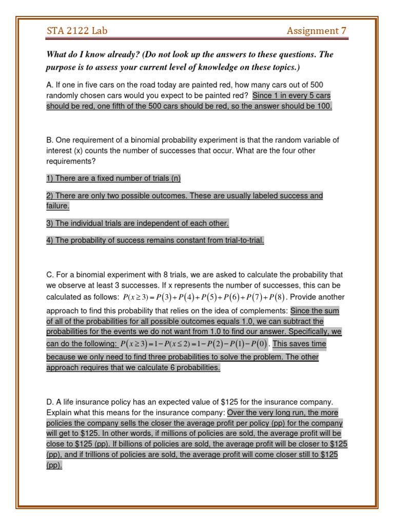 Ans To QT | Download Free PDF | Probability Distribution | Expected Value