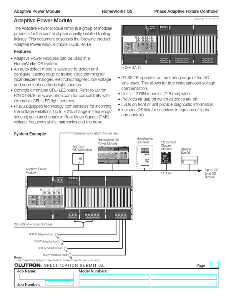 Lutron Adaptive Power Module | PDF | Compact Fluorescent Lamp ...