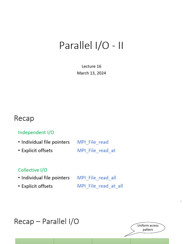 16.Parallel IO 2 | PDF | Input/Output | Pointer (Computer Programming)