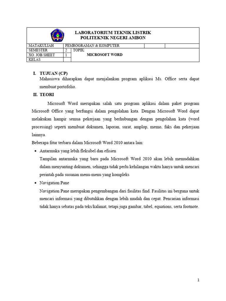 MODUL PRAKTEK Ms Word | PDF