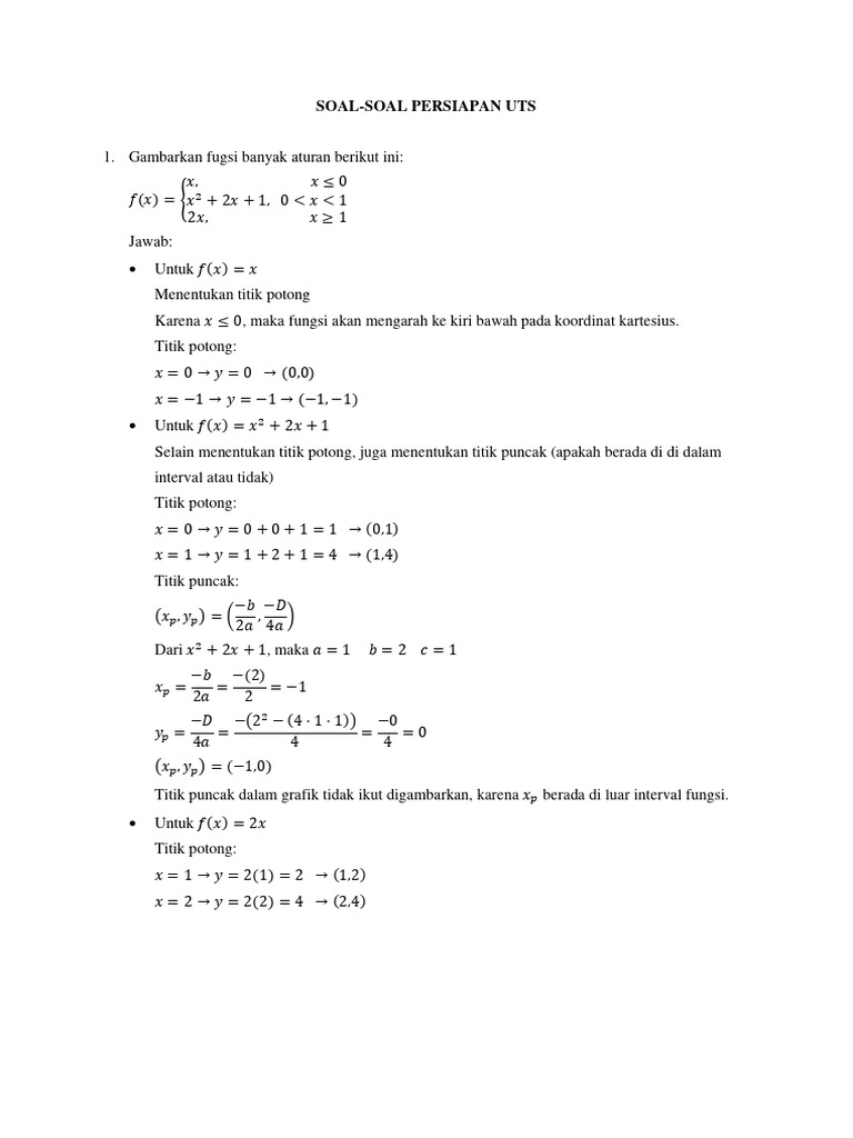 Kalkulus - Latihan UTS | PDF