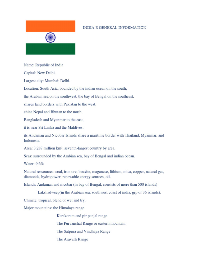 General Info - India FINAL | PDF | Asia