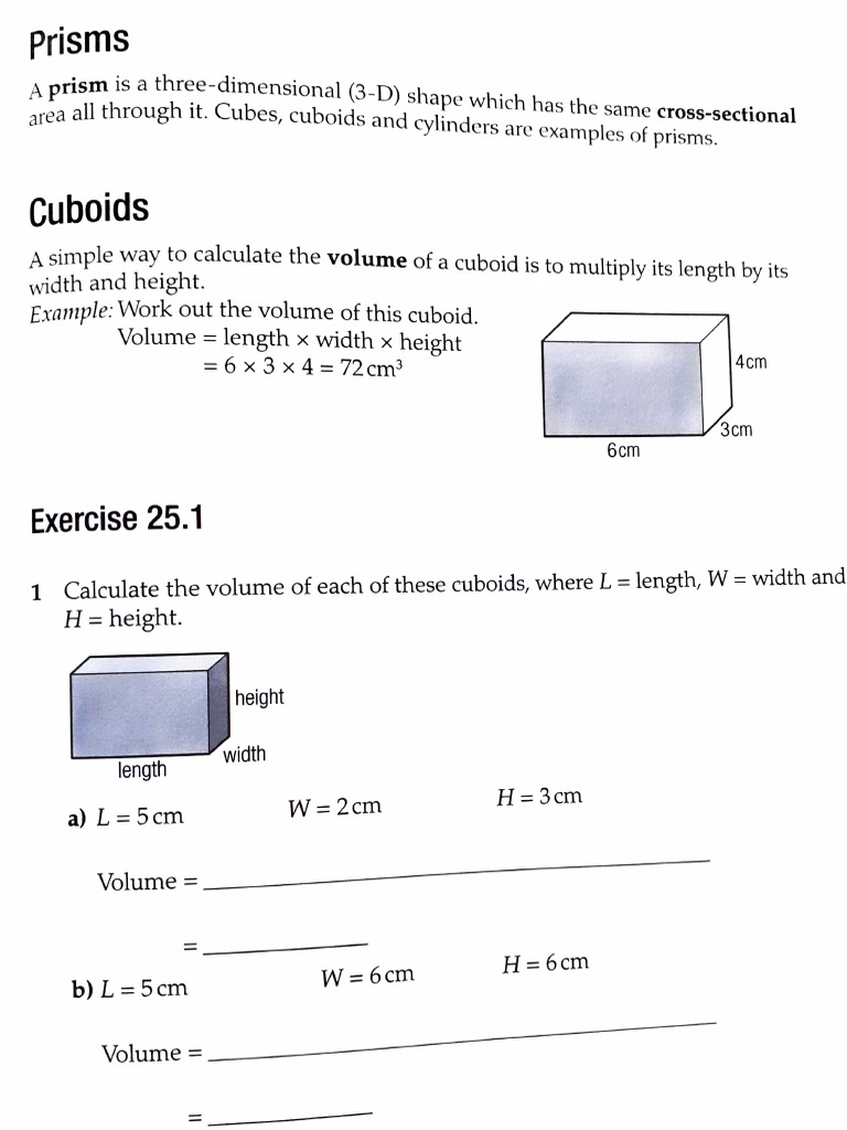 Grade 7-Cuboid-Area and Volume-26.10.22 | PDF | Metrology | Geometric Measurement
