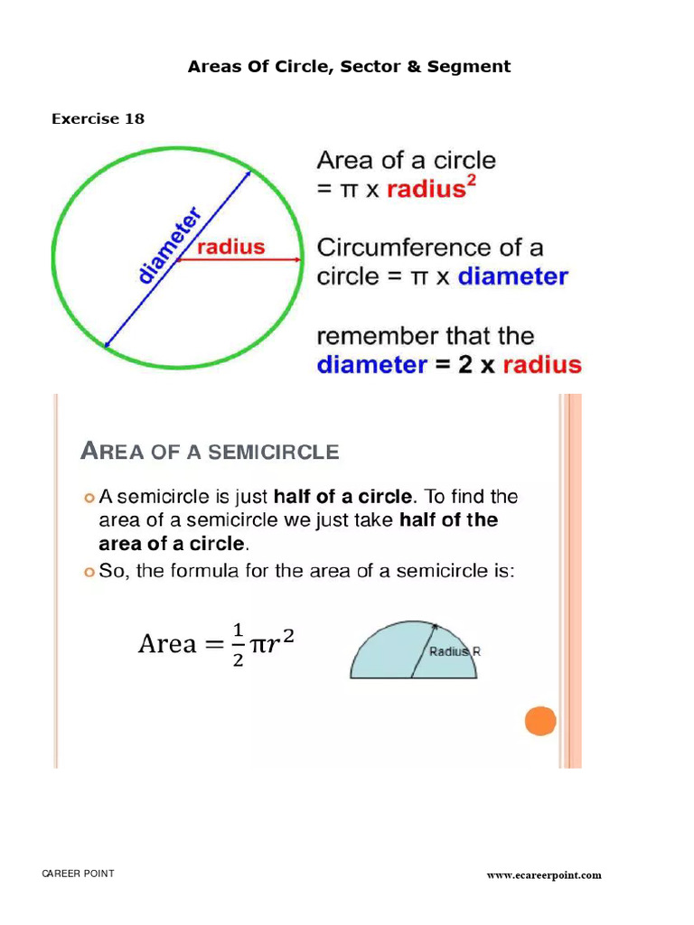 Chapter18-Areas of Circle, Sector & Segment | Download Free PDF | Area ...