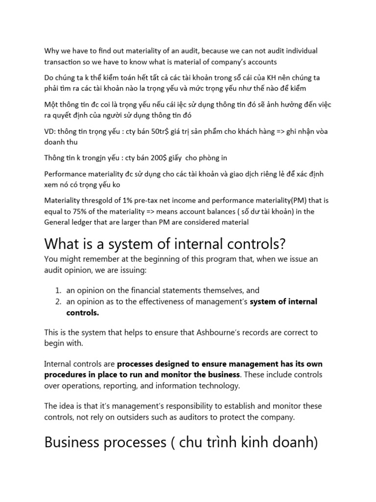 audit | PDF | Internal Control | Business Process