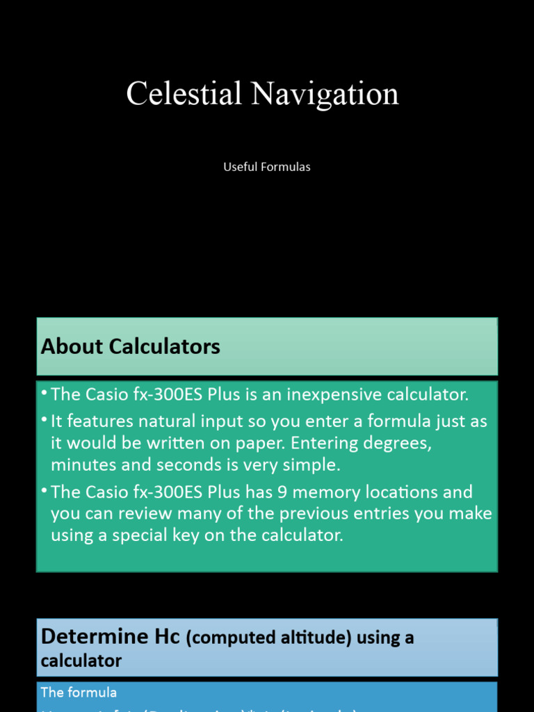 Celestial Navigation Formulas Download Free PDF Longitude Latitude