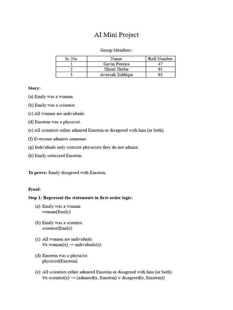 AI Mini Project | Download Free PDF | Syntax (Logic) | Theoretical Computer Science