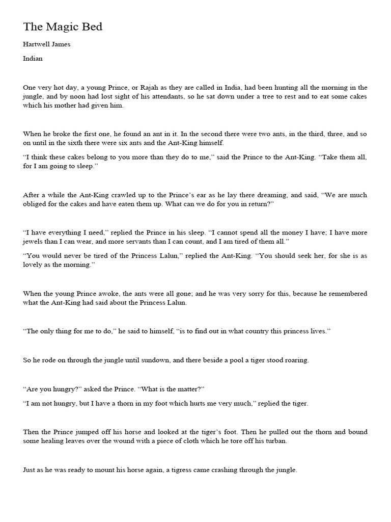 The Magic Bed and Princess Lalun | PDF