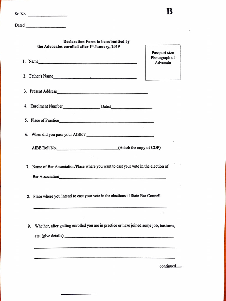 Declaration Form | Download Free PDF | Advocate | Government