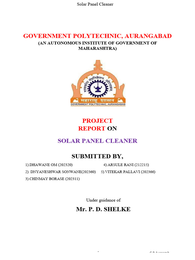 Solar Panel Cleaning Project | PDF | Solar Power | Photovoltaics