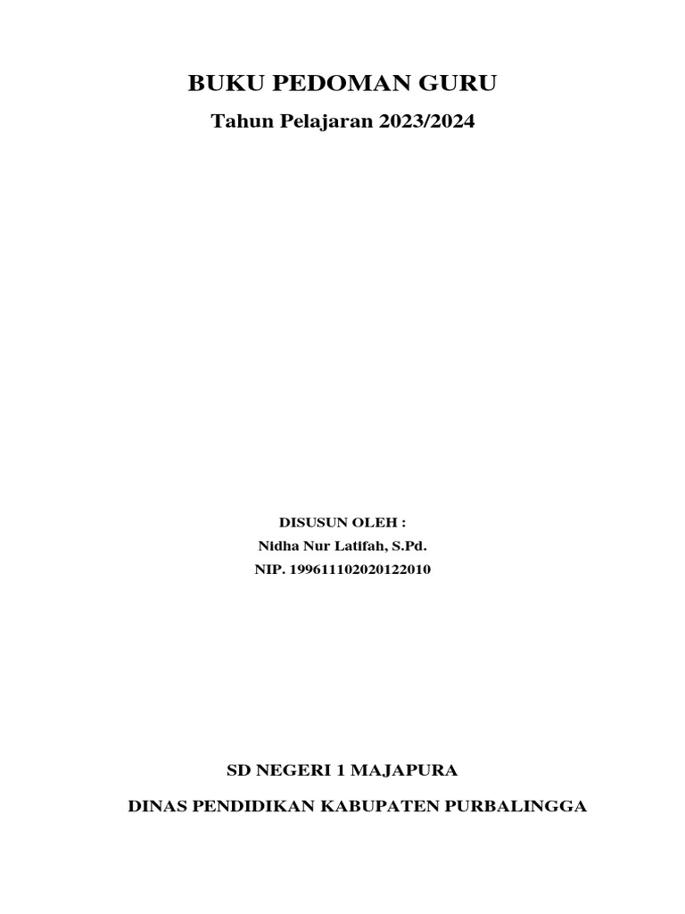Contoh Buku Pedoman Guru | PDF
