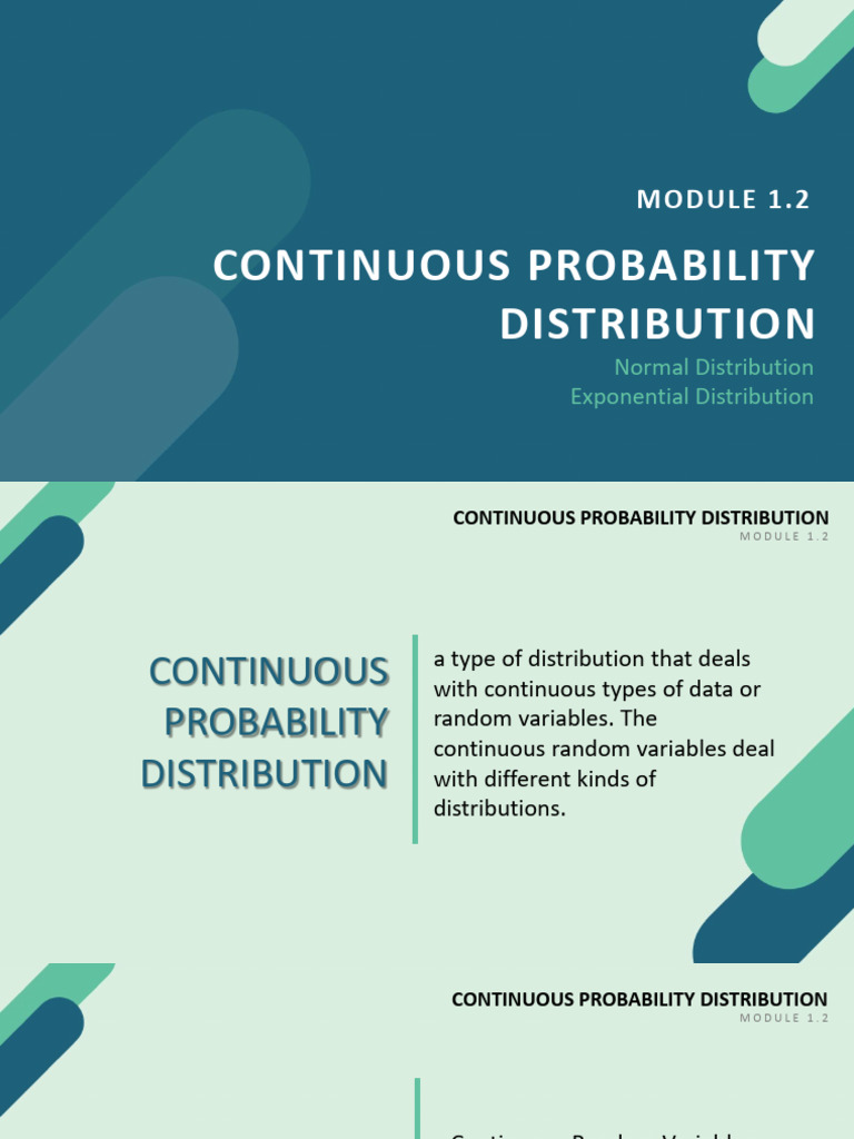 ES031 M1.3 ContinuousProbabillityDistribution | PDF | Normal ...