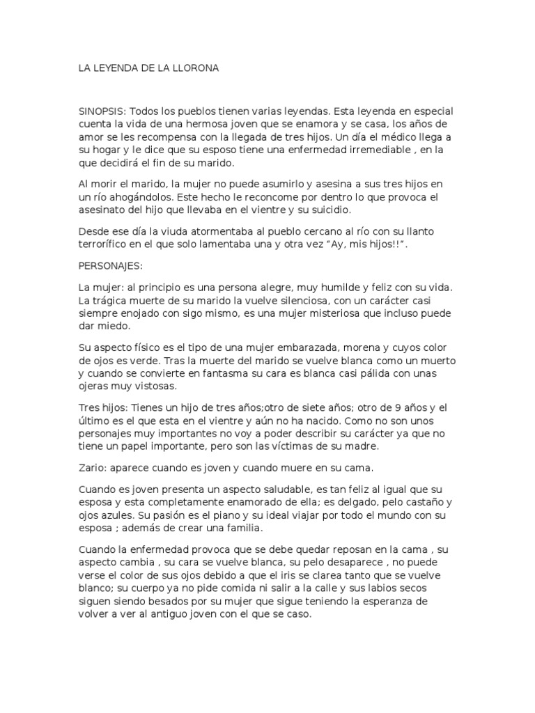 La Llorona Leyenda Original