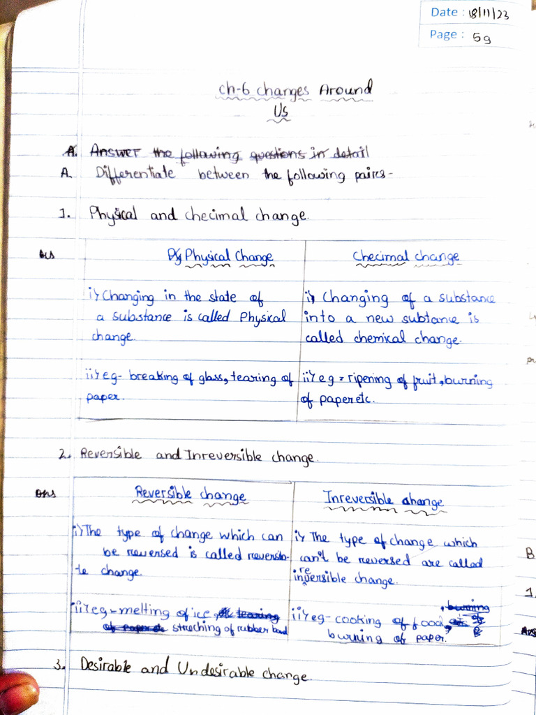 Notes physical and chemical change | PDF