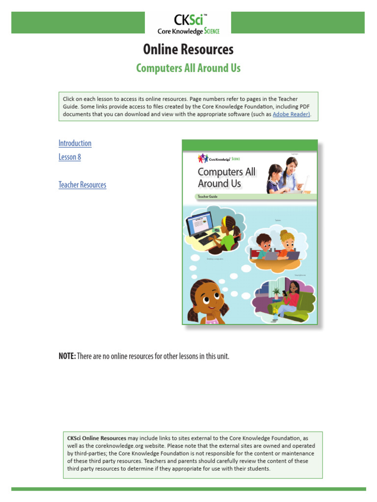 CKSciSC GKU6 ComputersAllAroundUs ORG W2 | PDF | Websites | Software