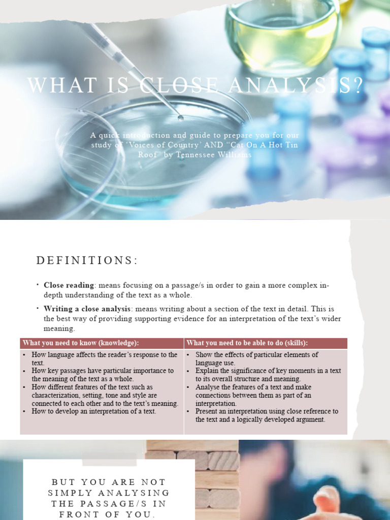 Close Analysis PowerPoint | Download Free PDF | Essays | Narrative
