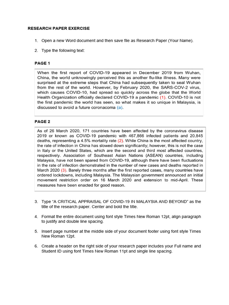 Research Paper (Direction) | PDF | Academic Publishing | Written ...