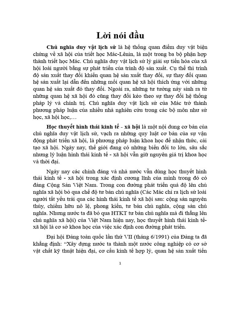 Tieu Luan Triet Hoc Thuyet Hinh Thai Kinh Te Xa Hoi Va Su Van Dung Cua Dang Ta o Viet Nam Hien ...