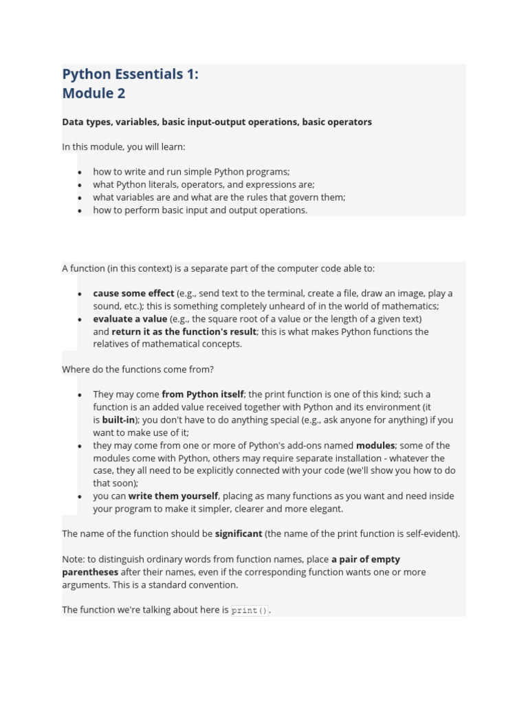 Module | Download Free PDF | Parameter (Computer Programming) | Integer (Computer Science)