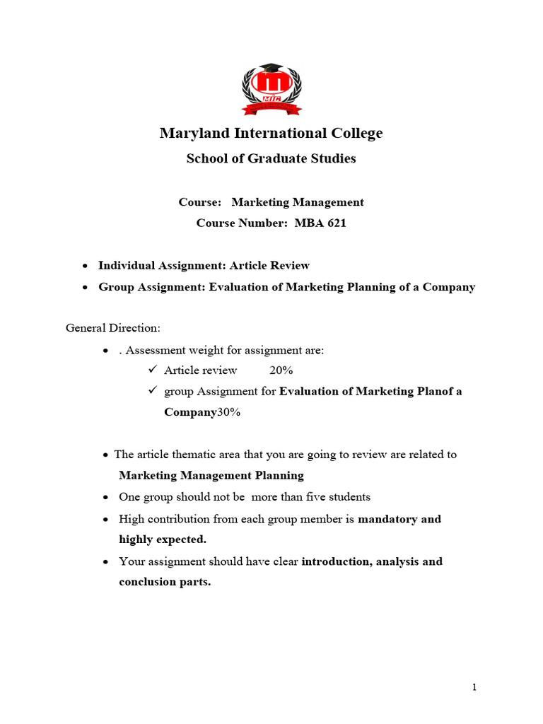 Marketing Management Assignments Guide | PDF | Market Segmentation | Business