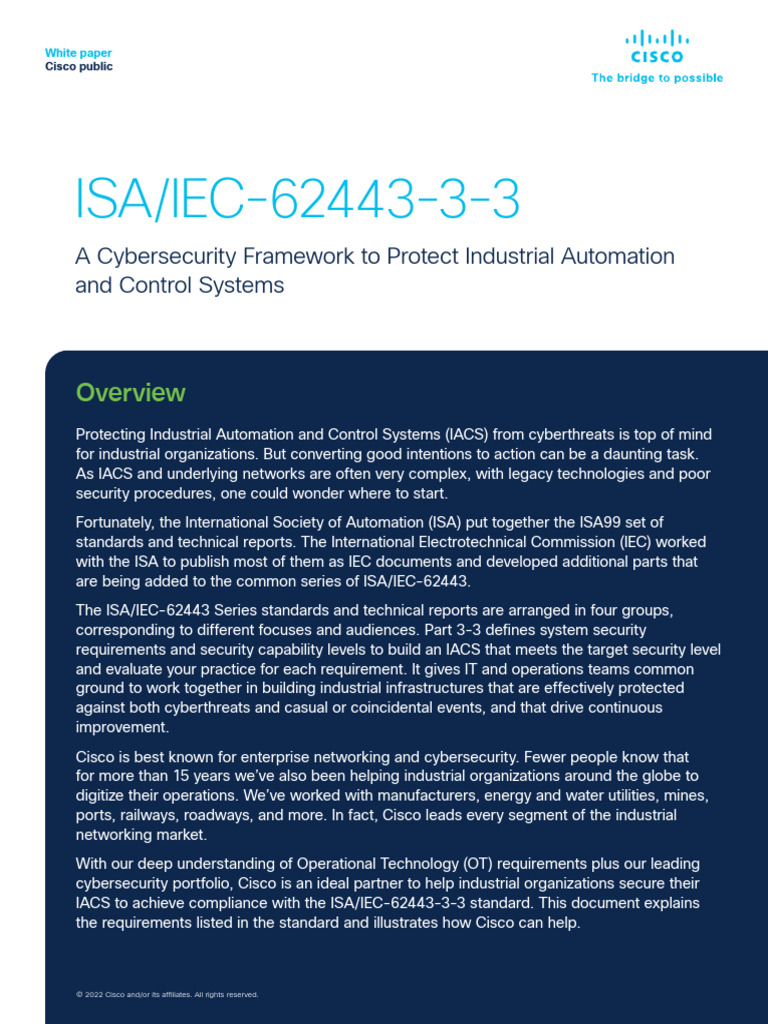 Cybersecurity Framework To Protect IACS 1713169151 | PDF | Computer ...