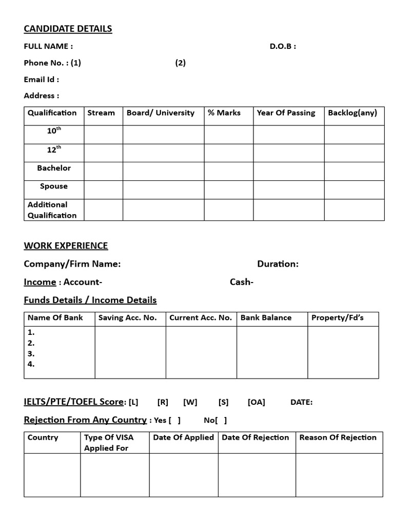 CANDIDATE DETAILS | PDF
