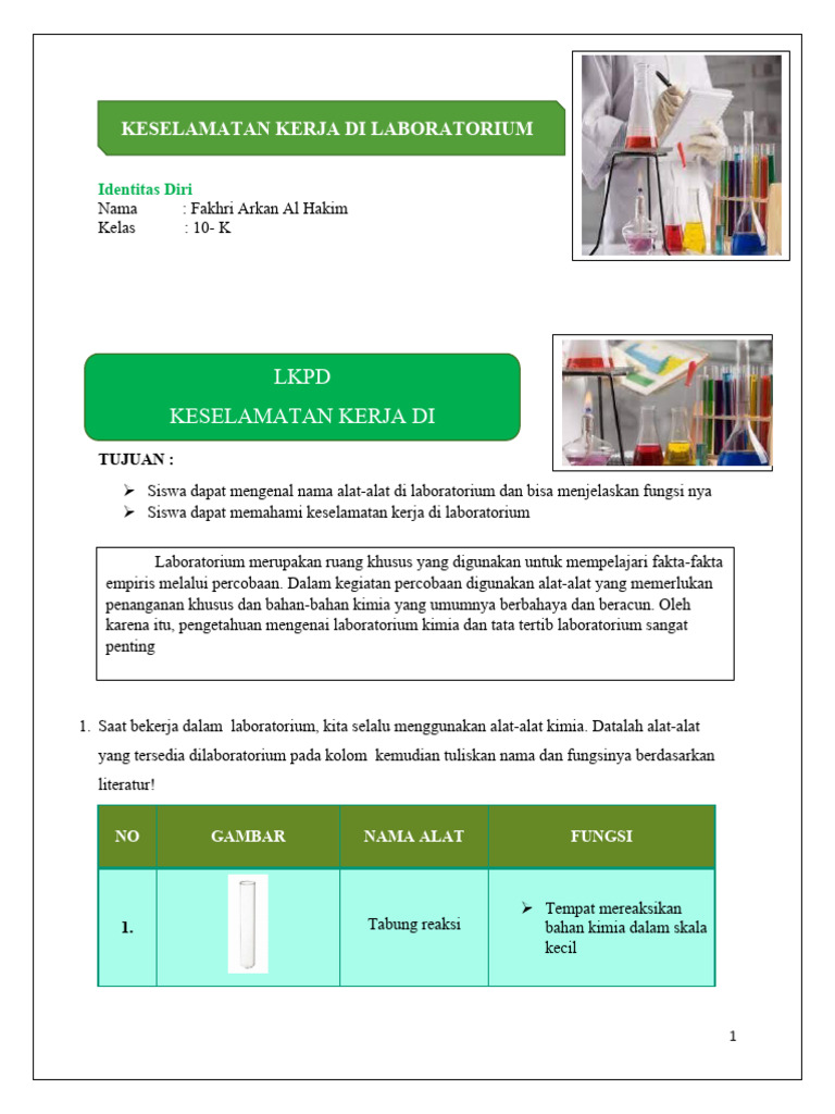 Panduan Alat & Keselamatan Lab Kimia | PDF