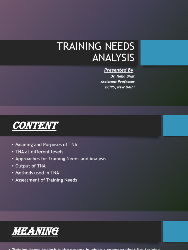 Unit 2 TNA-1 | PDF | Goal | Needs Assessment
