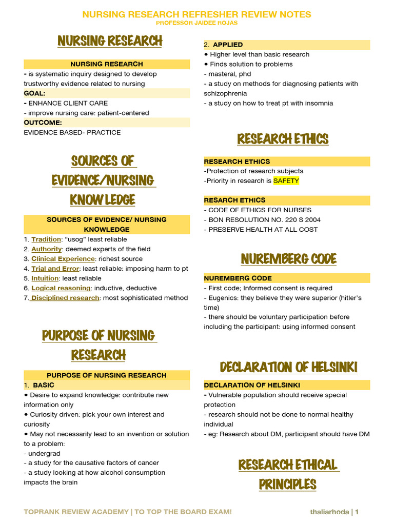 Digital Notes On Nursing Research | PDF | Sampling (Statistics ...
