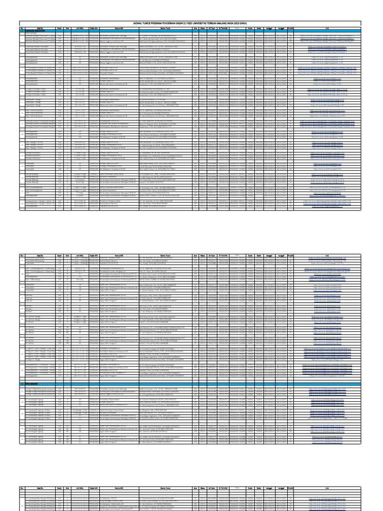 Jadwal S1 PGSD 2023 Ganjil | PDF