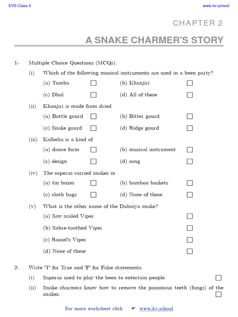 Evs Class V Pdf Snake