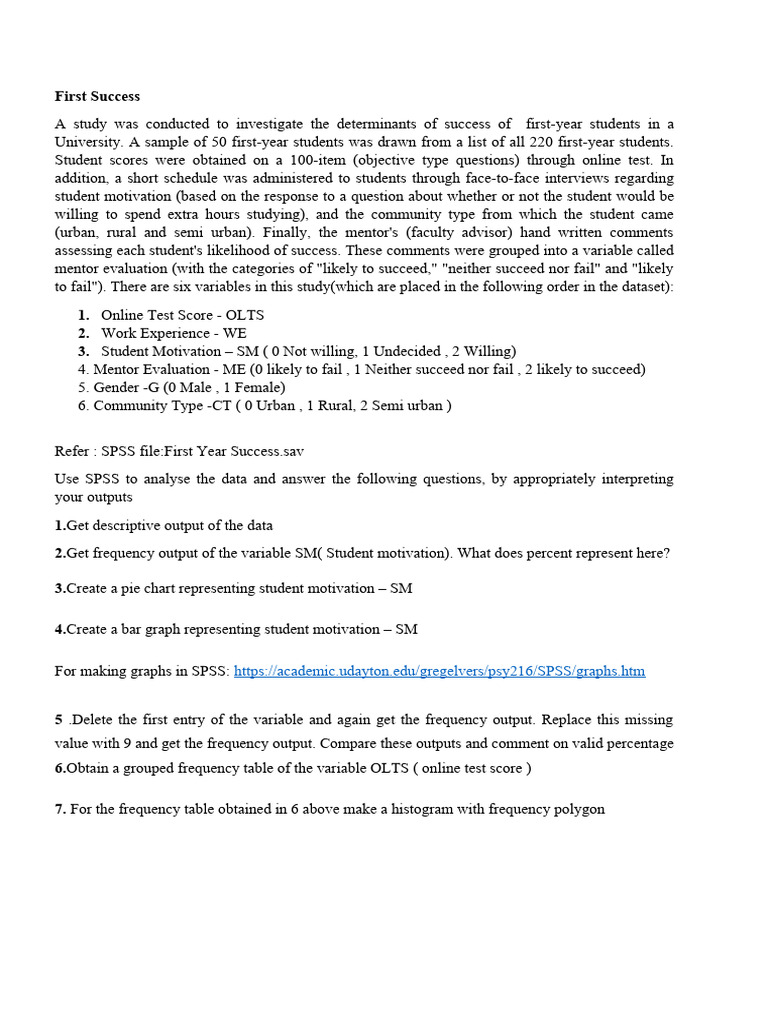 SPSS Exercises | PDF | Mean | Statistics