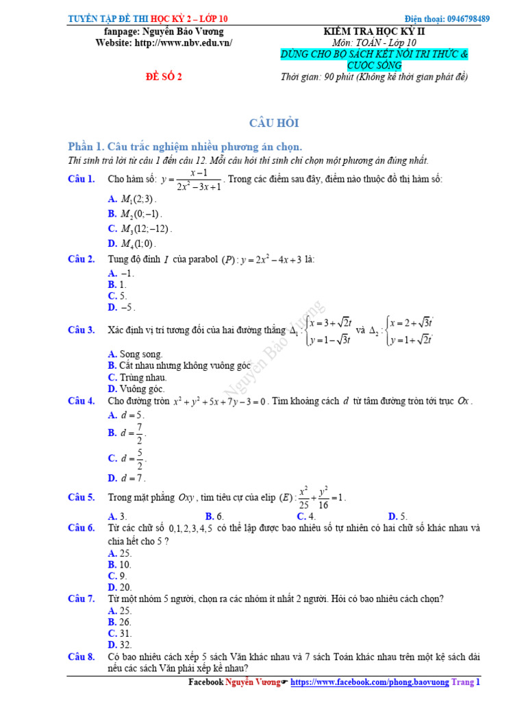 KNTT 10 - Đề 2 - NBV | PDF