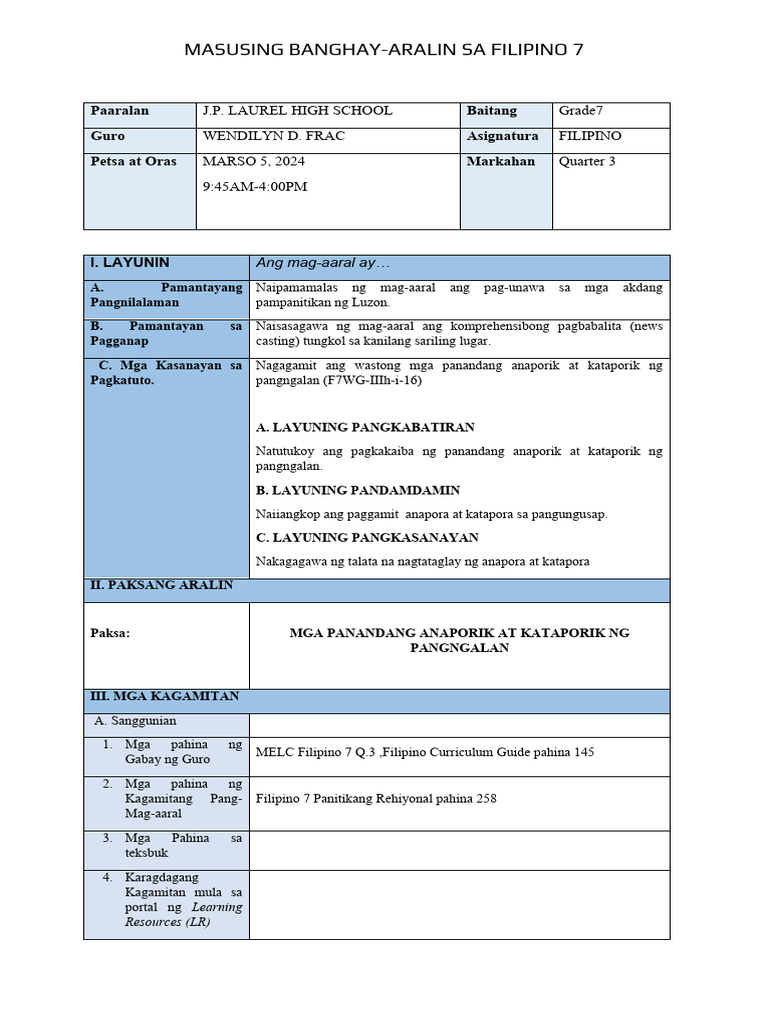 Anaporik at Kataporik DLP | PDF