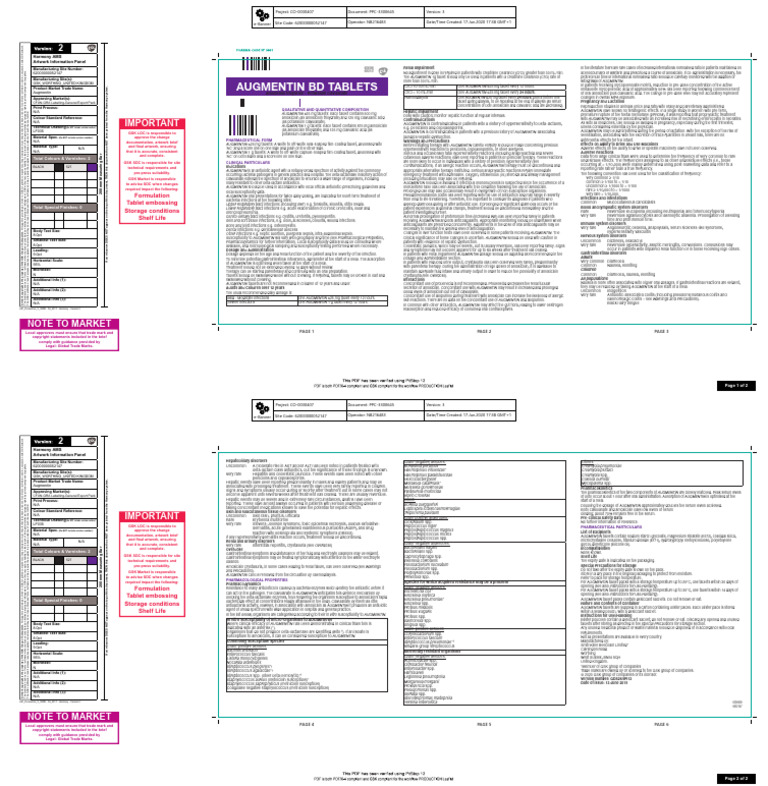 Augmentin Coated Tablets Ge | PDF | Drugs