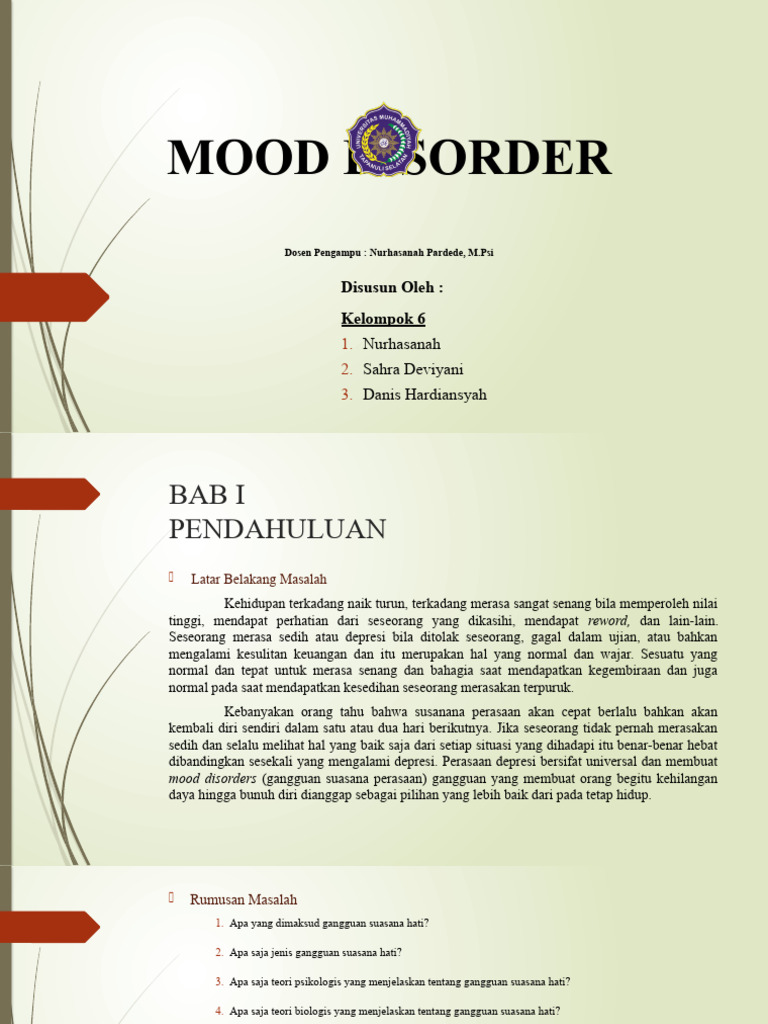 Mood Disorder | PDF