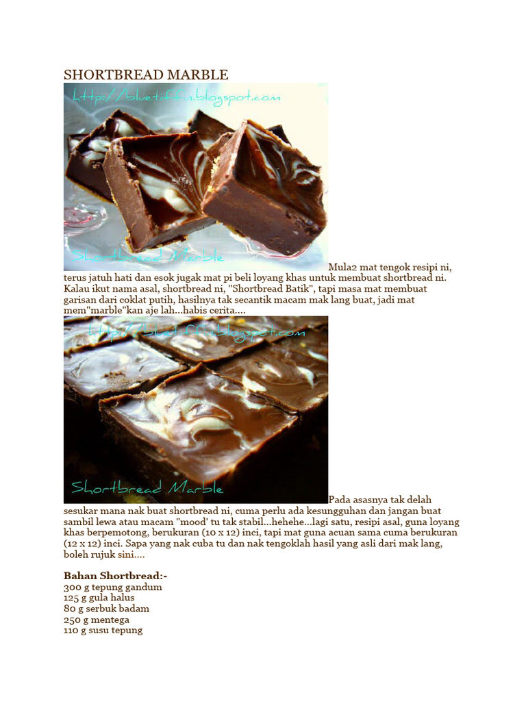 Resep Shortbread Marble Sederhana | PDF | Griya & Taman