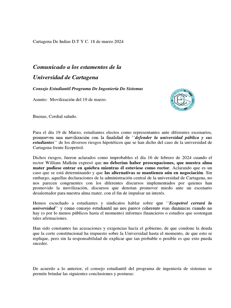CEIS - Comunicado 13032024 | PDF | Gobierno