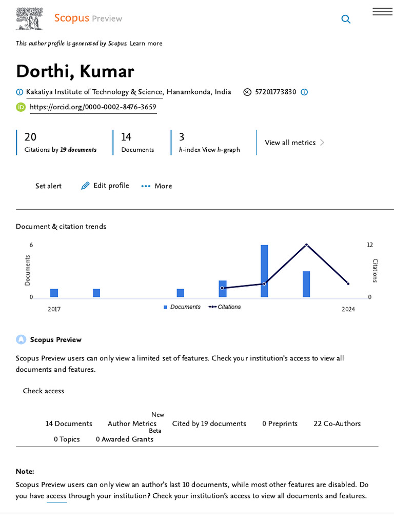 Dorthi, Kumar - Author Details - Scopus Preview | PDF | Internet Of ...