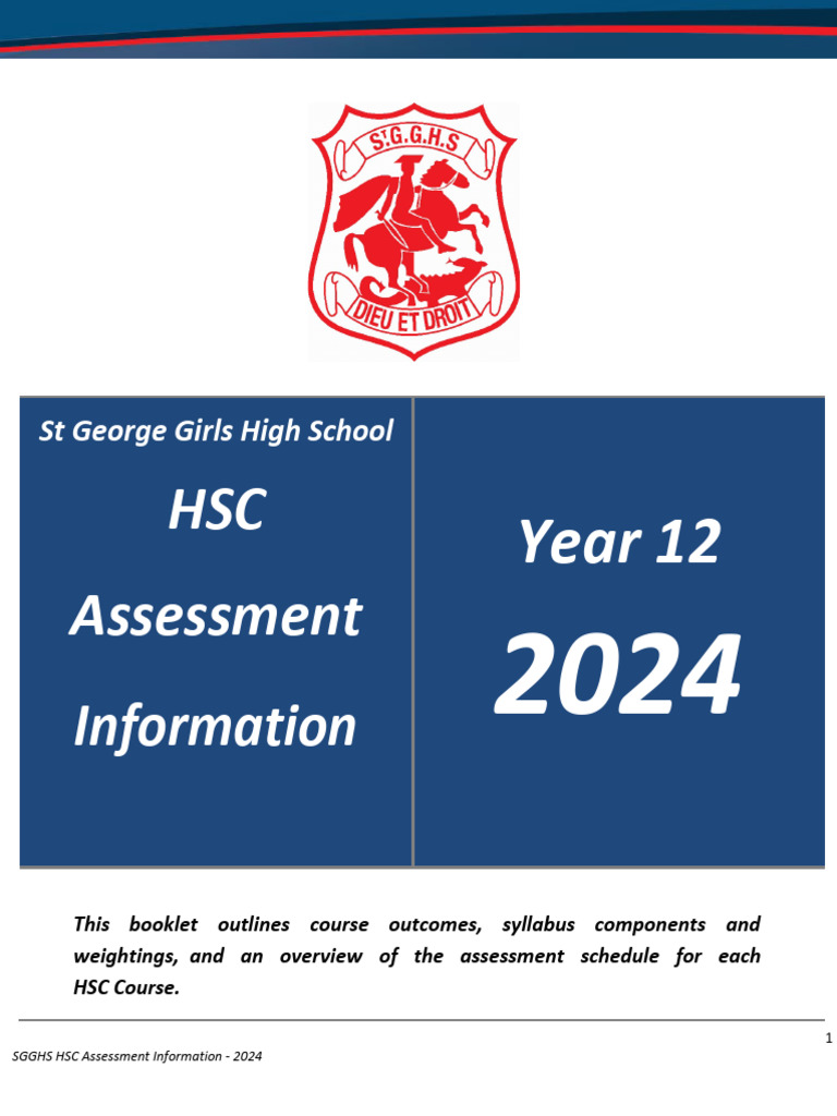 Year 12 2024 HSC Assessment Schedule and Information | Download Free ...