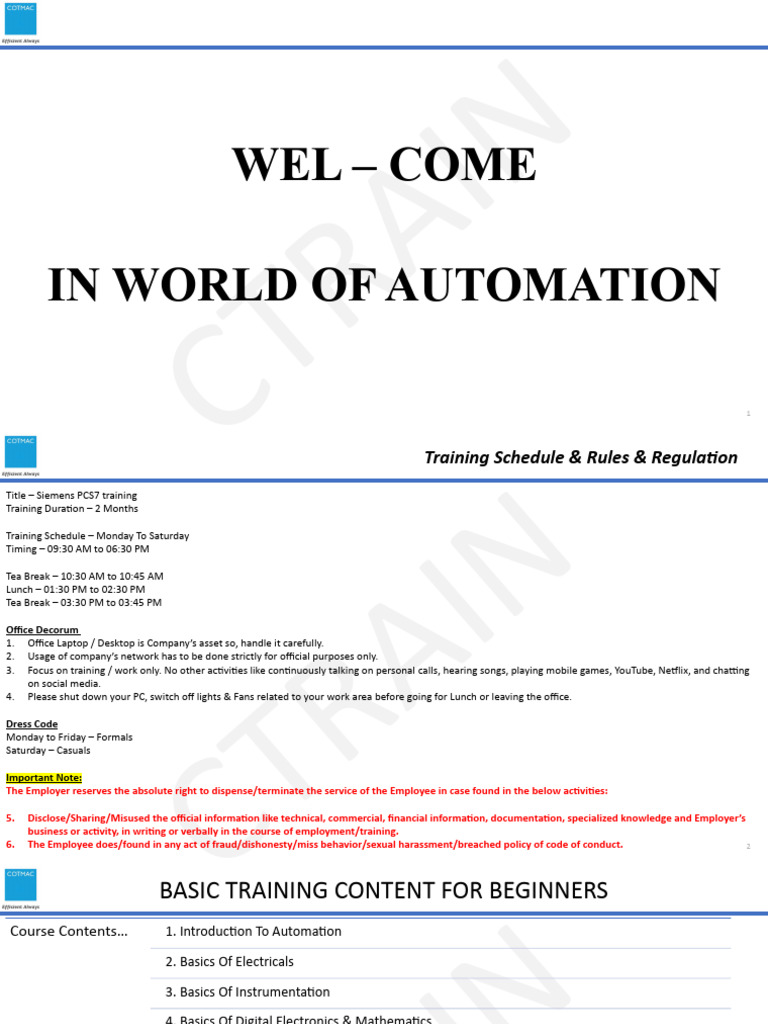 Cotmac - Industrial Automation Training - Cource Introduction - R0 ...