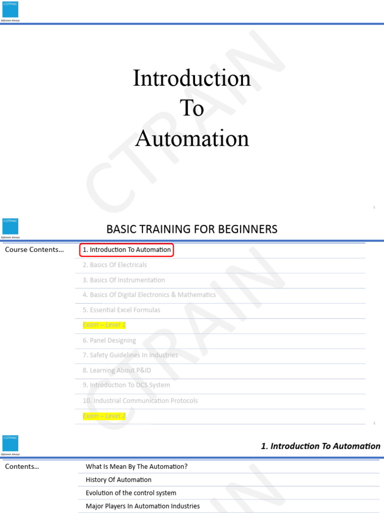 Cotmac - Industrial Automation Training - About Automation - R0 | PDF | Programmable Logic ...